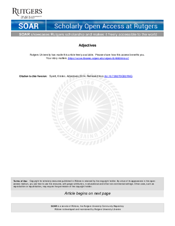 (PDF) Adjectives