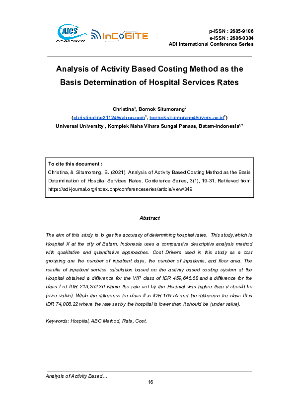 (PDF) Analysis of Activity Based Costing Method as the Basis ...