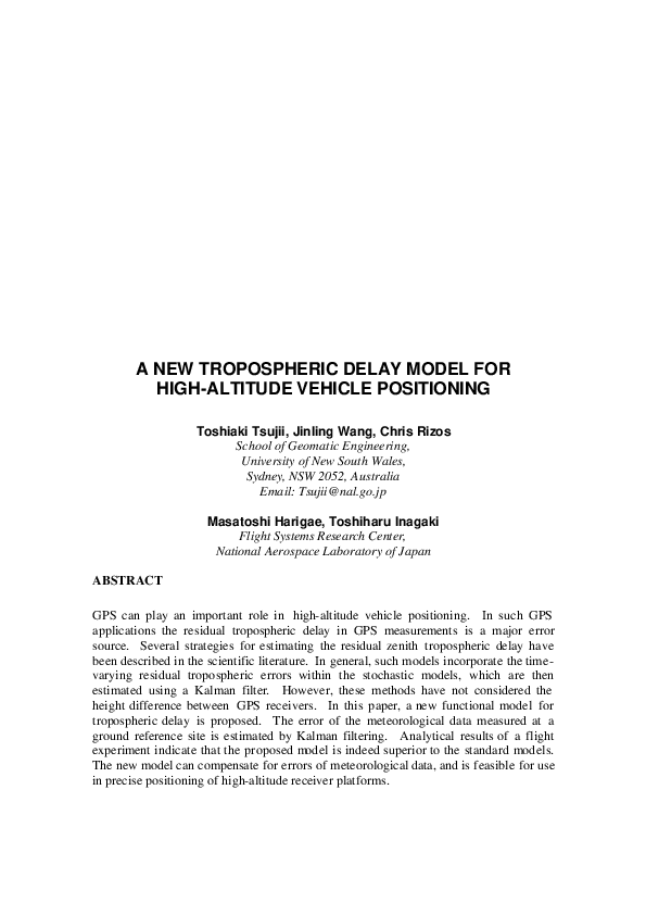(PDF) A New Tropospheric Delay Model For