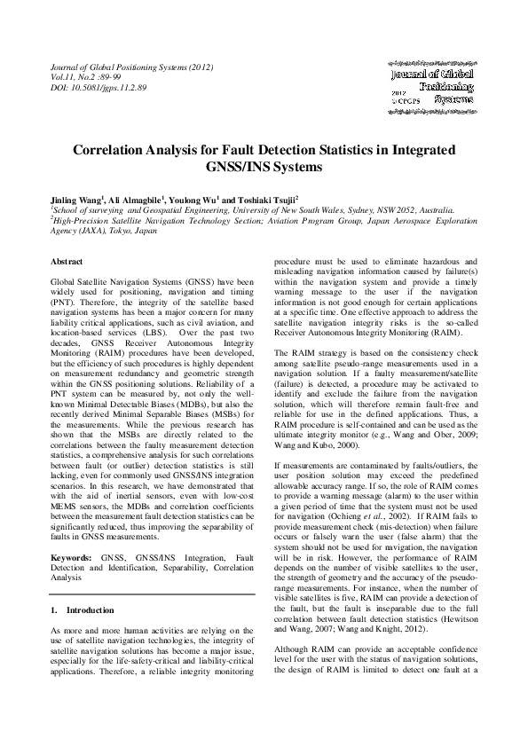Pdf Correlation Analysis For Fault Detection Statistics In Integrated
