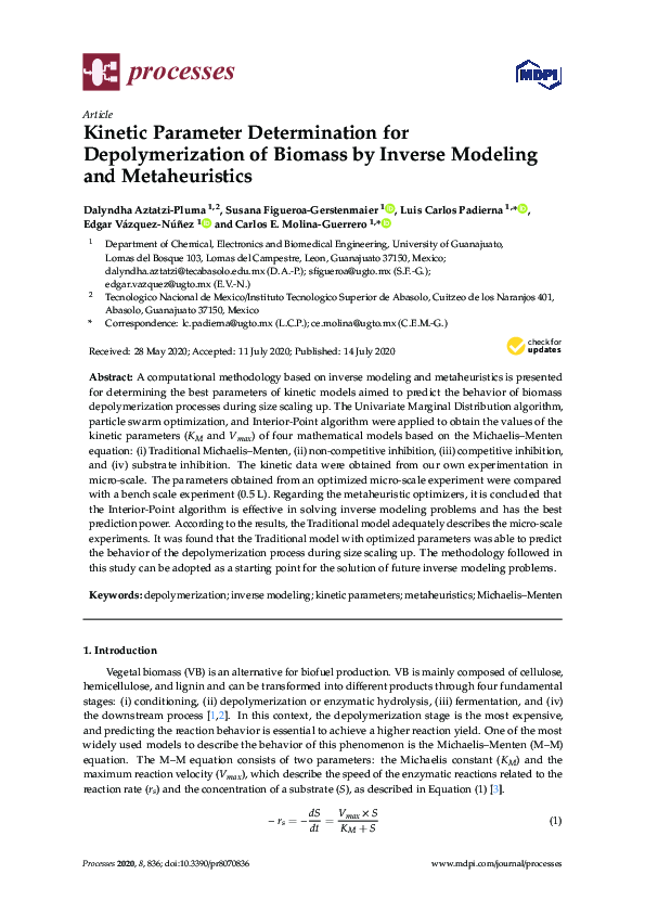 (PDF) Kinetic Parameter Determination for Depolymerization of Biomass by Inverse Modeling and ...