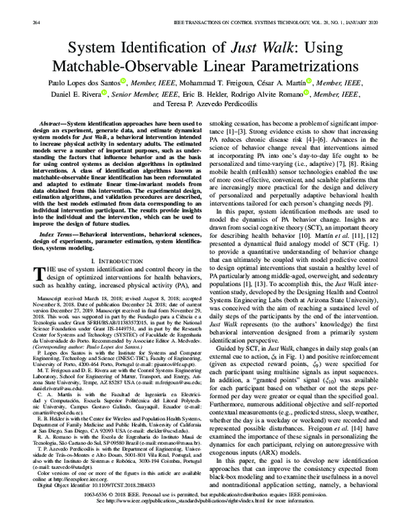 (PDF) System Identification of Just Walk: Using Matchable-Observable Linear Parametrizations ...