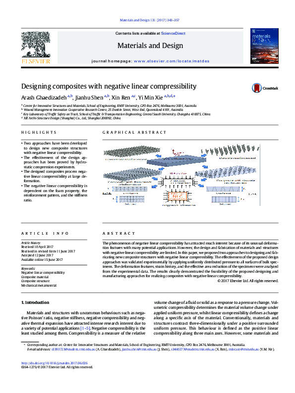 (PDF) Designing composites with negative linear compressibility