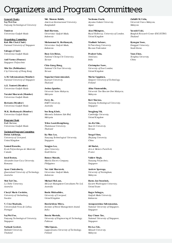 (PDF) Organizers and program committees