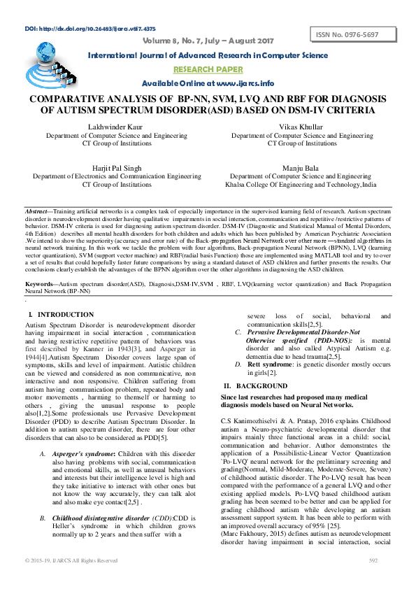 (PDF) Comparative Analysis of BP-NN, SVM, LVQ and RBF for Diagnosis of ...