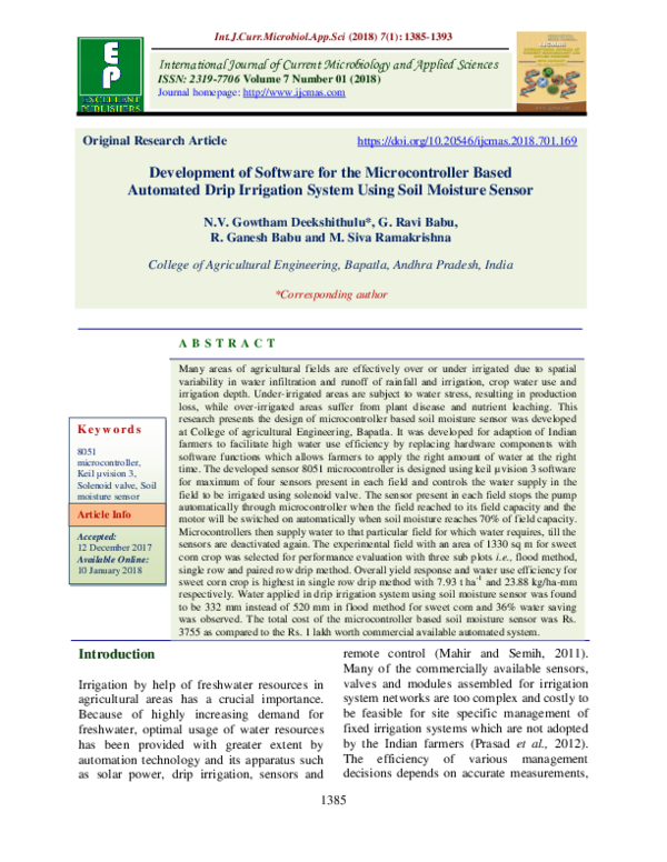 Pdf Development Of Software For The Microcontroller Based Automated