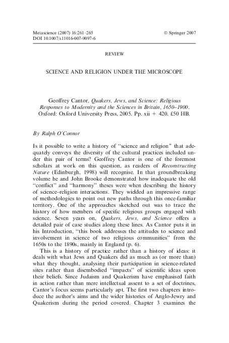 (PDF) Science and Religion Under the Microscope