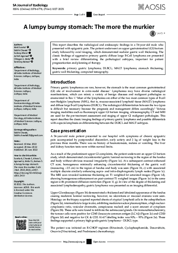 (PDF) A lumpy bumpy stomach: The more the murkier | sandeep bairwa ...