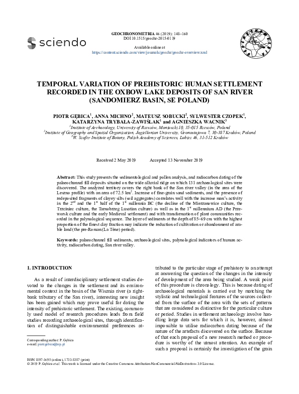 (PDF) Temporal variation of prehistoric human settlement recorded in ...