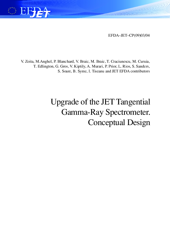 (PDF) Upgrade of the JET tangential gamma-ray spectrometer. Conceptual ...