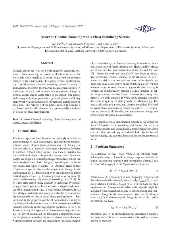 (PDF) Accurate Channel Sounding with a Phase Stabilizing Scheme