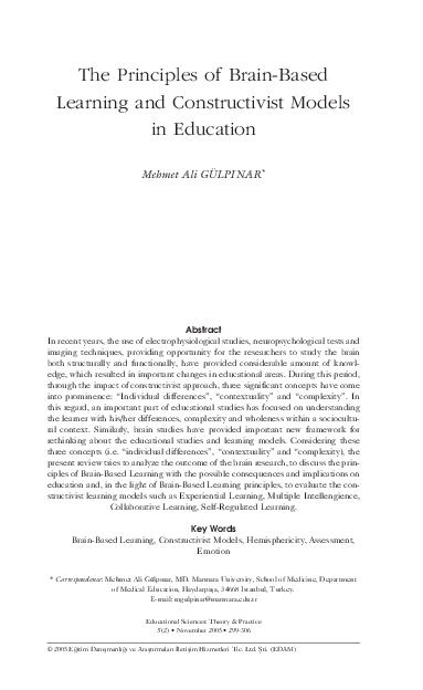 (PDF) The Principles of Brain-Based Learning and Constructivist ...