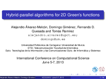 (PDF) Hybrid-parallel Algorithms for 2D Green's Functions | Tomas Enrique Ordinola Ramirez ...