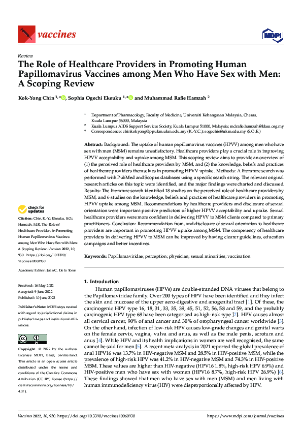 Pdf The Role Of Healthcare Providers In Promoting Human 2485