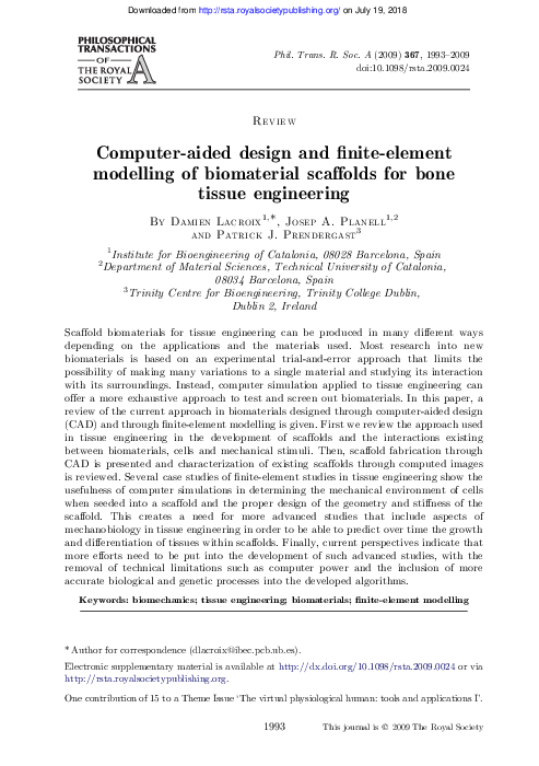 (PDF) Computer-aided design and finite-element modelling of biomaterial scaffolds for bone ...