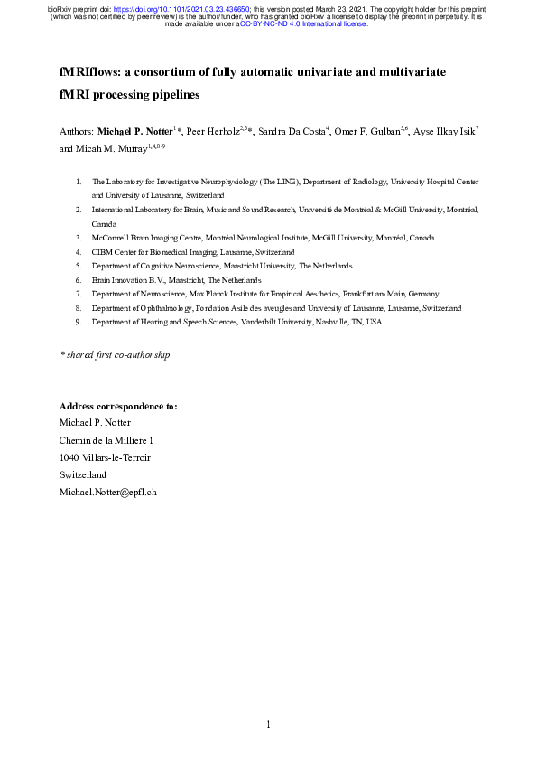 (PDF) fMRIflows: a consortium of fully automatic univariate and multivariate fMRI processing ...