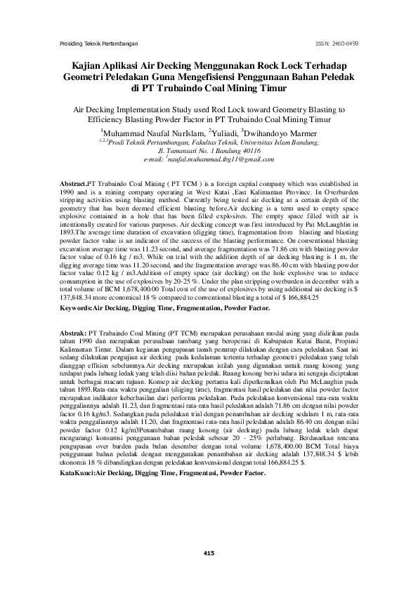 (PDF) Air Decking Implementation Study used Rod Lock toward Geometry ...