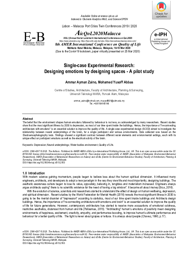 (PDF) Single-case Experimental Research: Designing emotions by ...