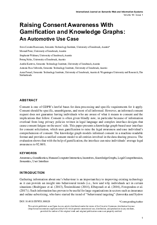 (PDF) Raising Consent Awareness With Gamification and Knowledge Graphs