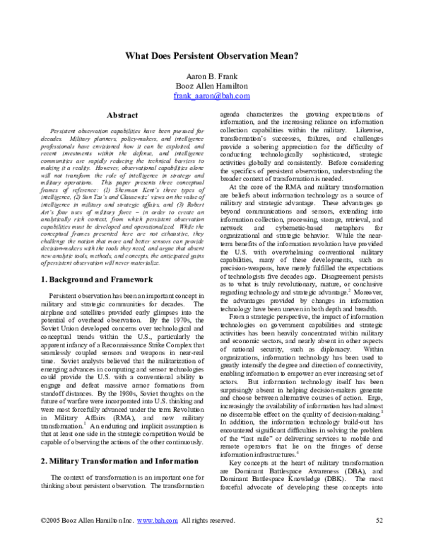 (PDF) What Does Persistent Observation Mean?