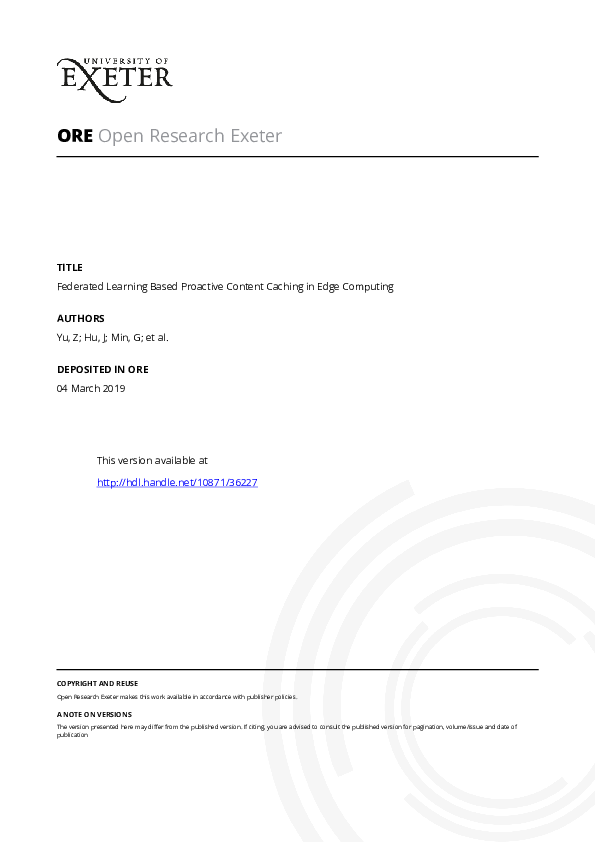 (PDF) Federated Learning Based Proactive Content Caching in Edge Computing