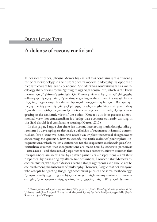 (PDF) A defense of reconstructivism