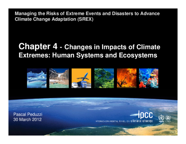 (PDF) Changes in Impacts of Climate Extremes: Human Systems and Ecosystems