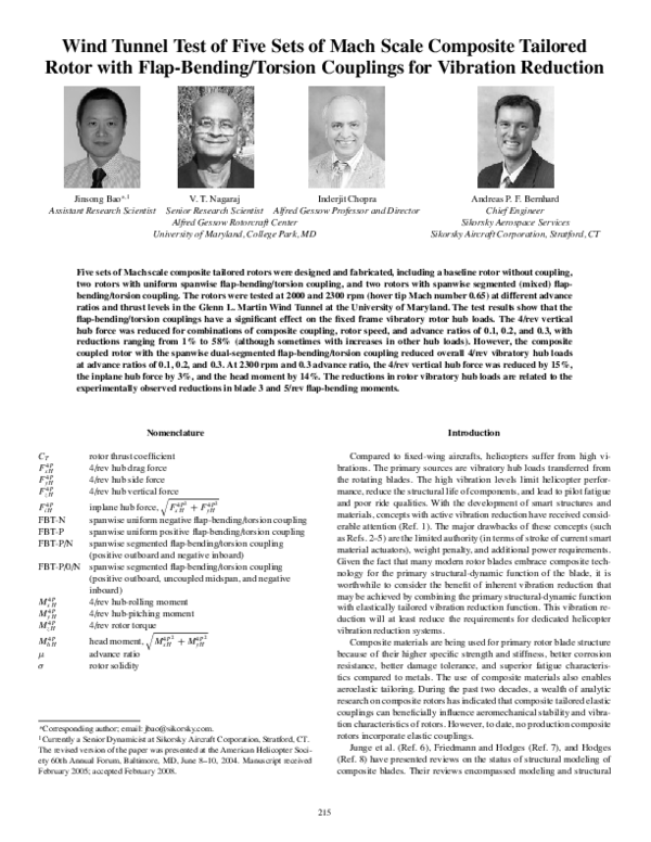 (PDF) Wind Tunnel Test of Five Sets of Mach Scale Composite Tailored ...