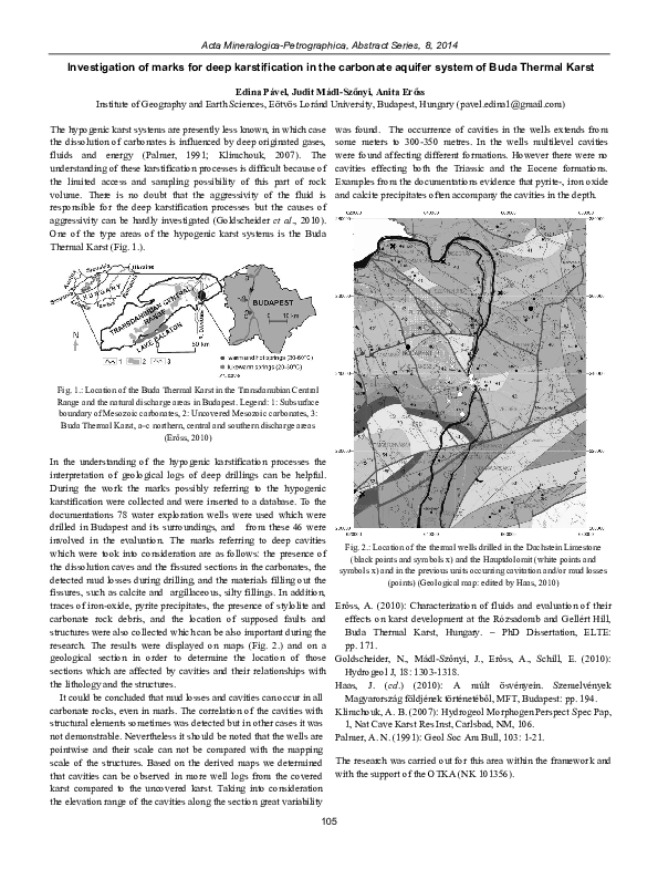 (PDF) Investigation of marks for deep karstification in the carbonate ...