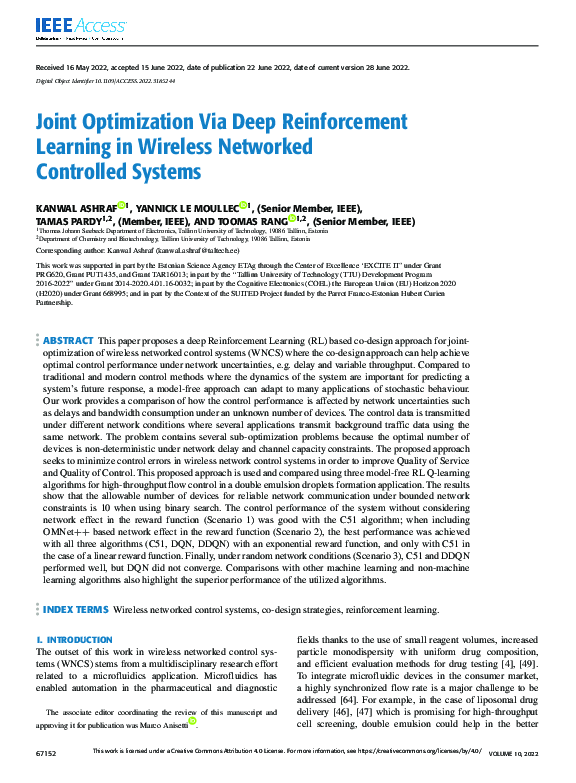 Pdf Joint Optimization Via Deep Reinforcement Learning In Wireless