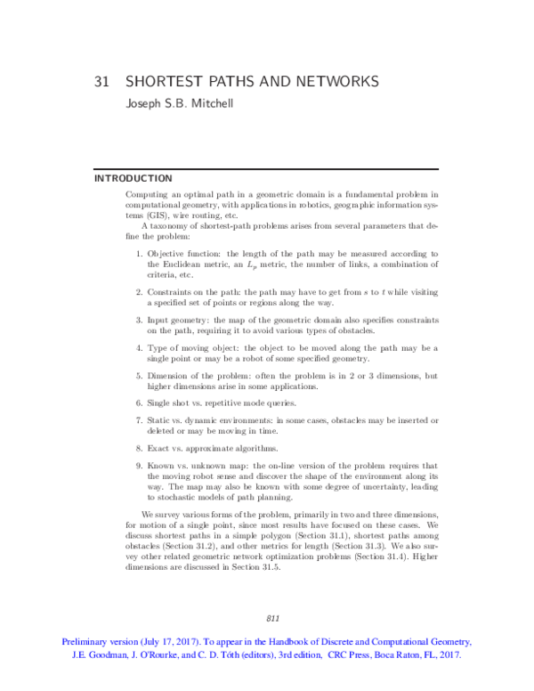 (PDF) Shortest Paths and Networks