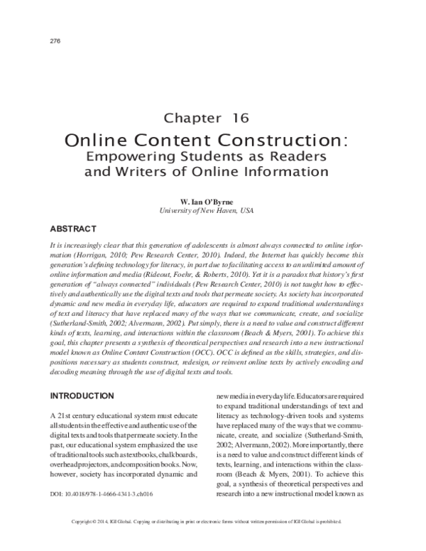 (PDF) Online Content Construction
