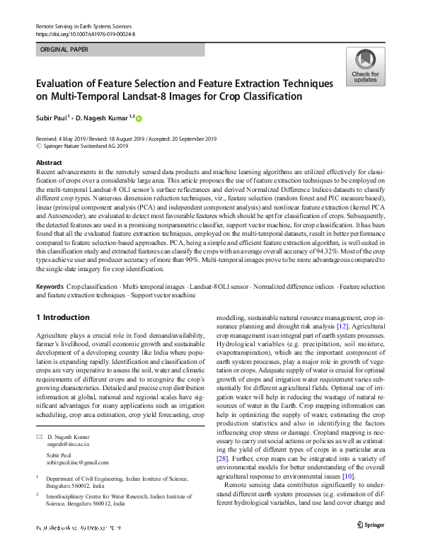 Pdf Evaluation Of Feature Selection And Feature Extraction Techniques