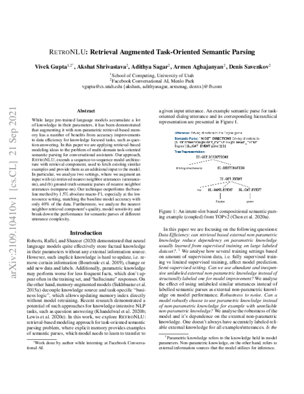 Pdf Retronlu Retrieval Augmented Task Oriented Semantic Parsing Armen Aghajanyan 9780