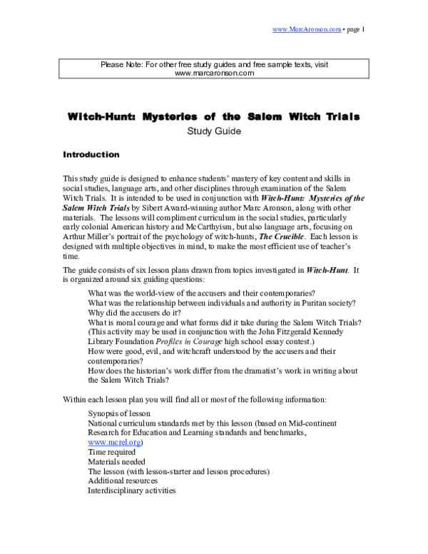 (PDF) Witch-Hunt: Mysteries of the Salem Witch Trials