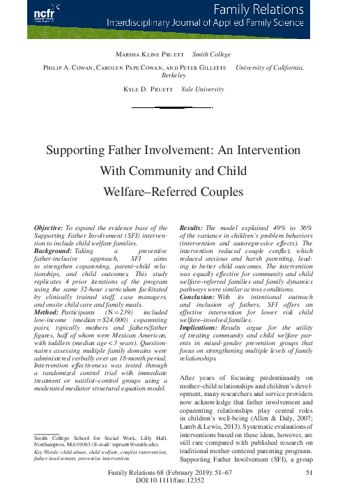 (PDF) Supporting Father Involvement: An Intervention With Community and ...