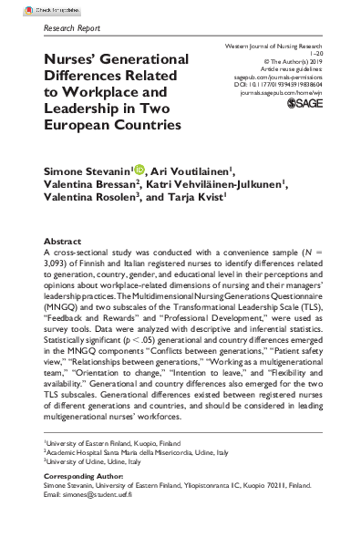 (PDF) Nurses’ Generational Differences Related to Workplace and ...