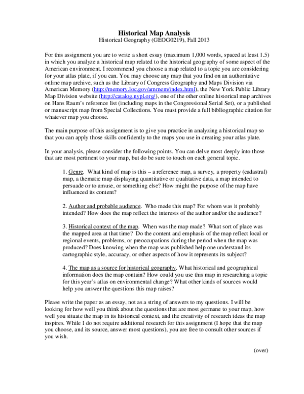 (PDF) Historical Map Analysis