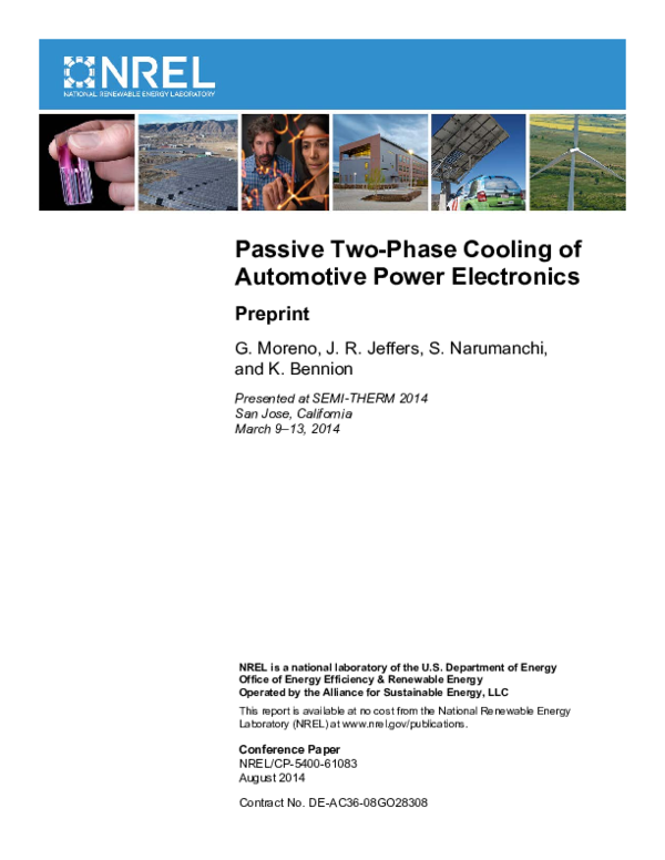 (PDF) Passive Two-Phase Cooling of Automotive Power Electronics: Preprint