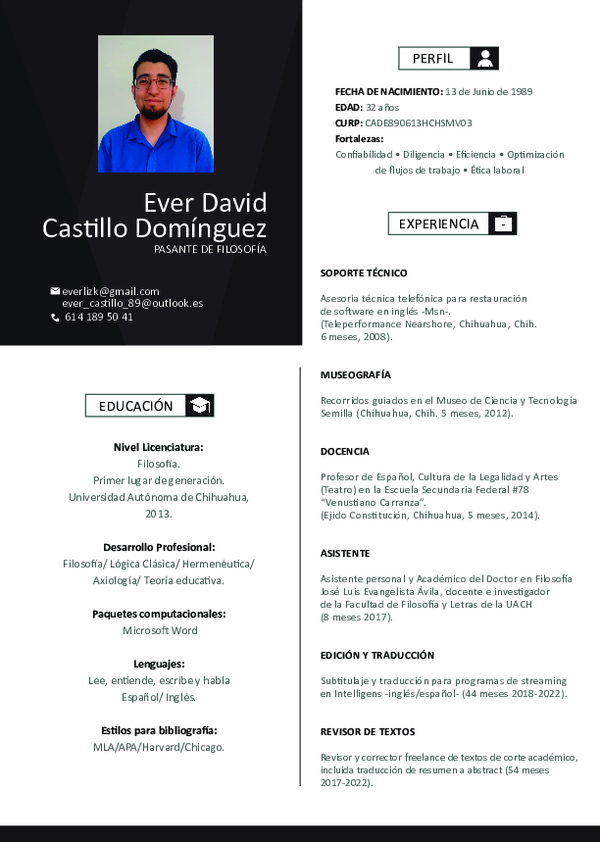 (PDF) Cv Ever Castillo | Ever castillo - Academia.edu