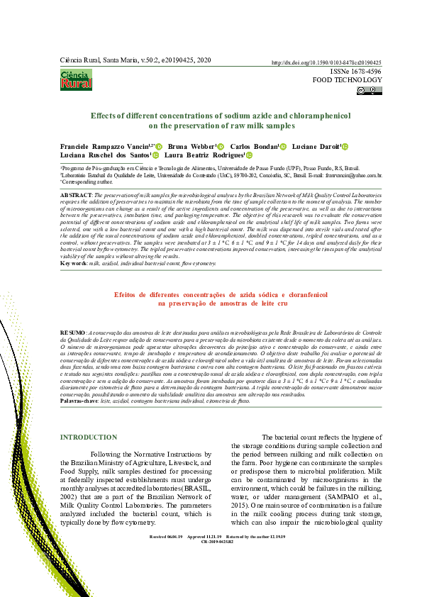(PDF) Effects of different concentrations of sodium azide and ...