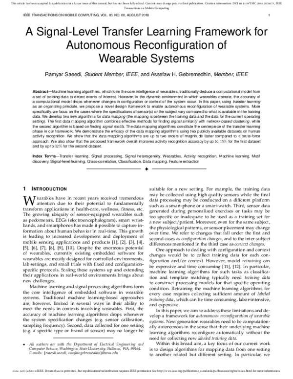 Pdf A Signal Level Transfer Learning Framework For Autonomous