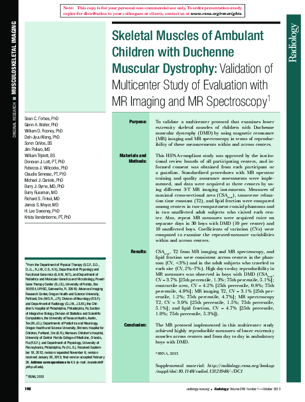 (PDF) Skeletal Muscles of Ambulant Children with Duchenne Muscular ...