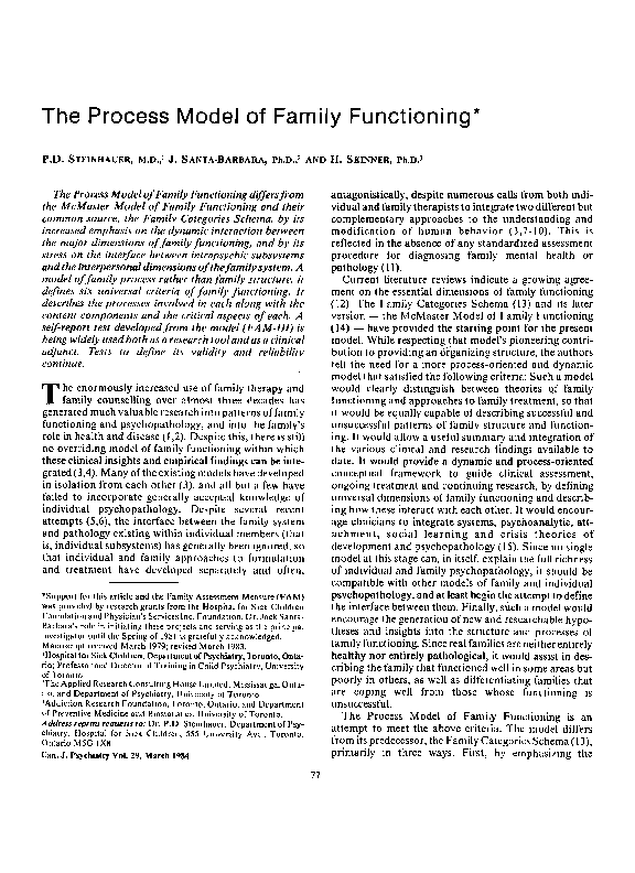 (PDF) The Process Model of Family Functioning