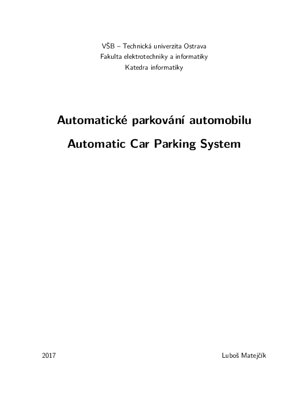 (PDF) Automatic Car Parking System