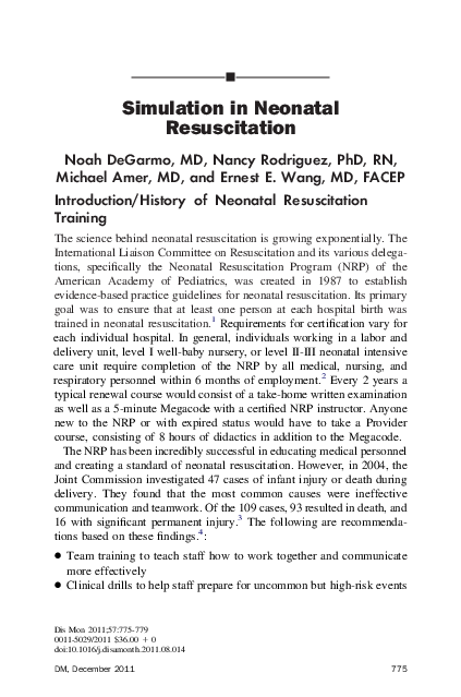 (PDF) Simulation in Neonatal Resuscitation
