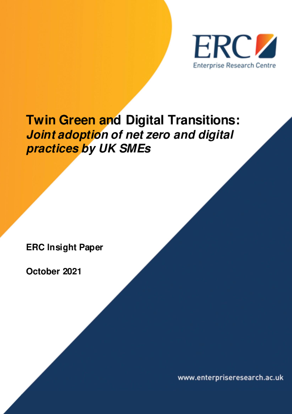 (PDF) Twin Green and Digital Transitions: Joint adoption of net zero and digital practices by UK ...