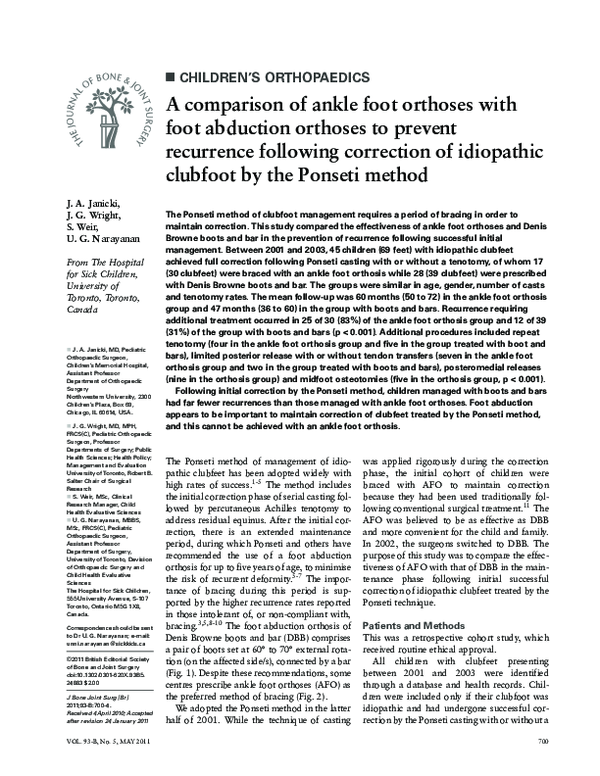 (PDF) A comparison of ankle foot orthoses with foot abduction orthoses ...
