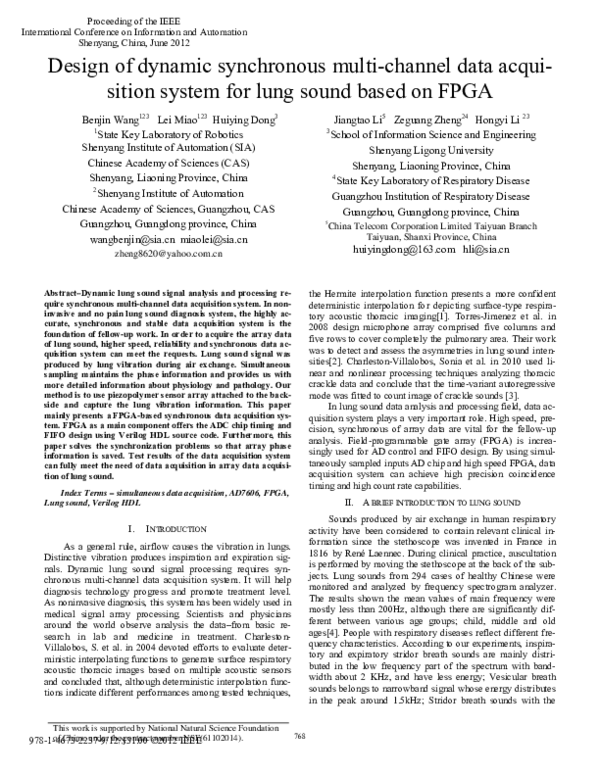 (PDF) Design of dynamic synchronous multi-channel data acquisition system for lung sound based ...