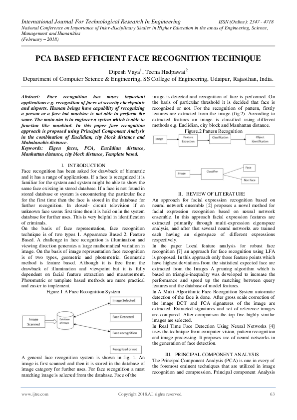 (PDF) Pca Based Efficient Face Recognition Technique (PDF) Pca Based Efficient Face Recognition Technique